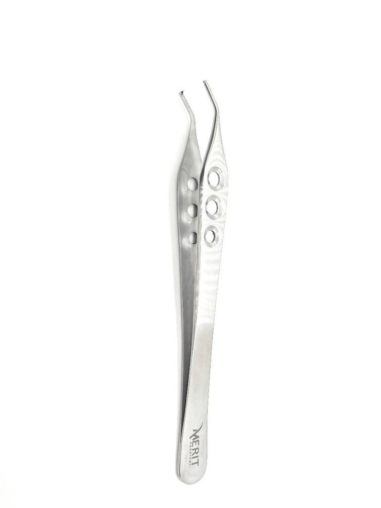 Adson Tissue Forcep Curved 15cm (1x2 teeth) - Merit Surgical