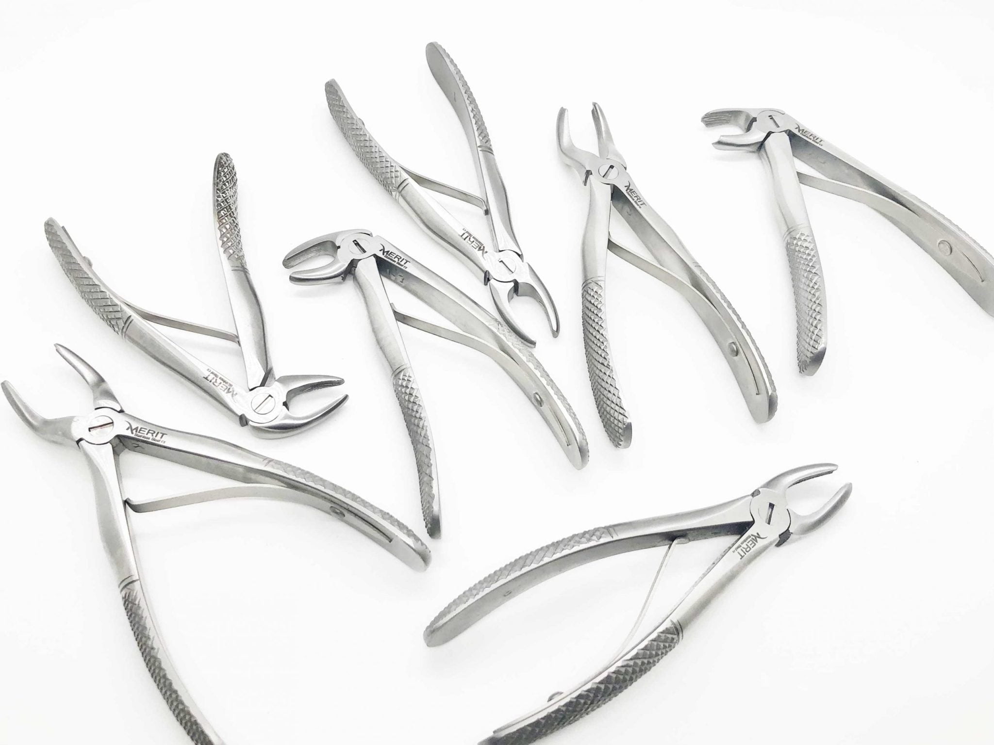 Pediatric Extracting Forceps Set of 7/Pcs Dull Matte Silver, English ...