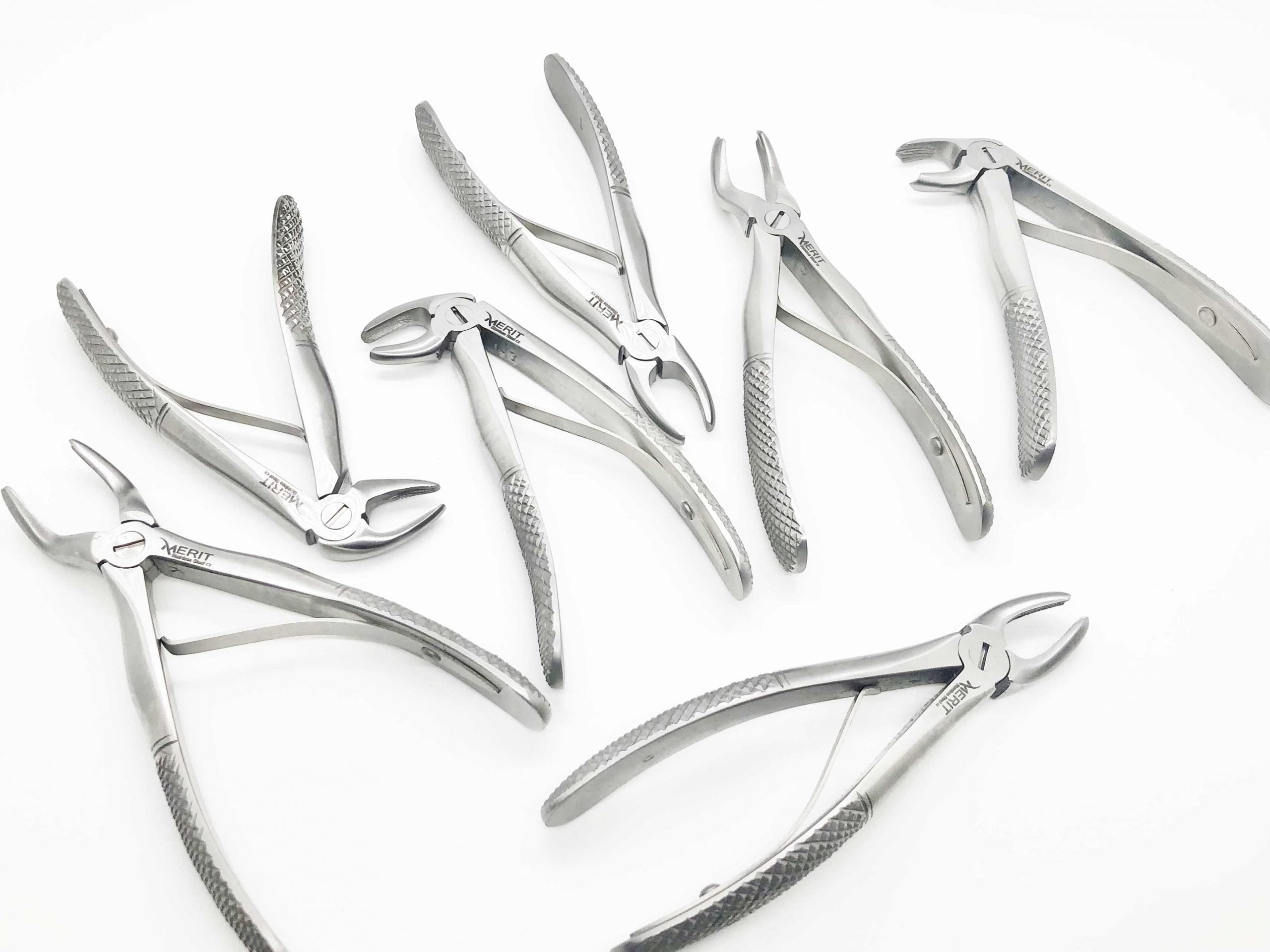 Pediatric Extracting Forceps Set of 7/Pcs Dull Matte Silver, English ...